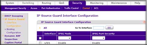 How do I configure Dynamic ARP Inspection (DAI) with IP Source Guard using the web interface on ...